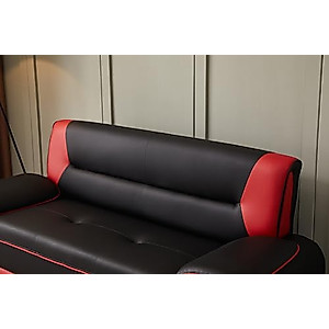 Kingway Inc Sofas, 3 Seat, Black&Red
