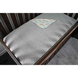 Top Tots Baby Blanket - Spirited Orange Fox with Grey Minky Dot