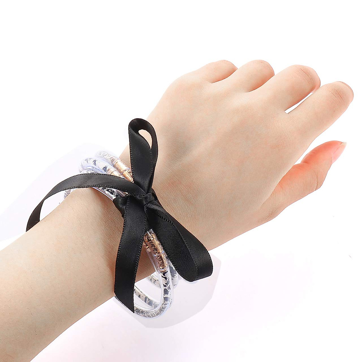 FreAire SHAMARTE Multiple Leopard Print Bangle Bracelet for Women Cheetah Print Jewelry Gummy Siliceno Rubber Wristband Snakeskin Print Bangle Wristlet 2 PCS (Leopard Print&Snakeskin)