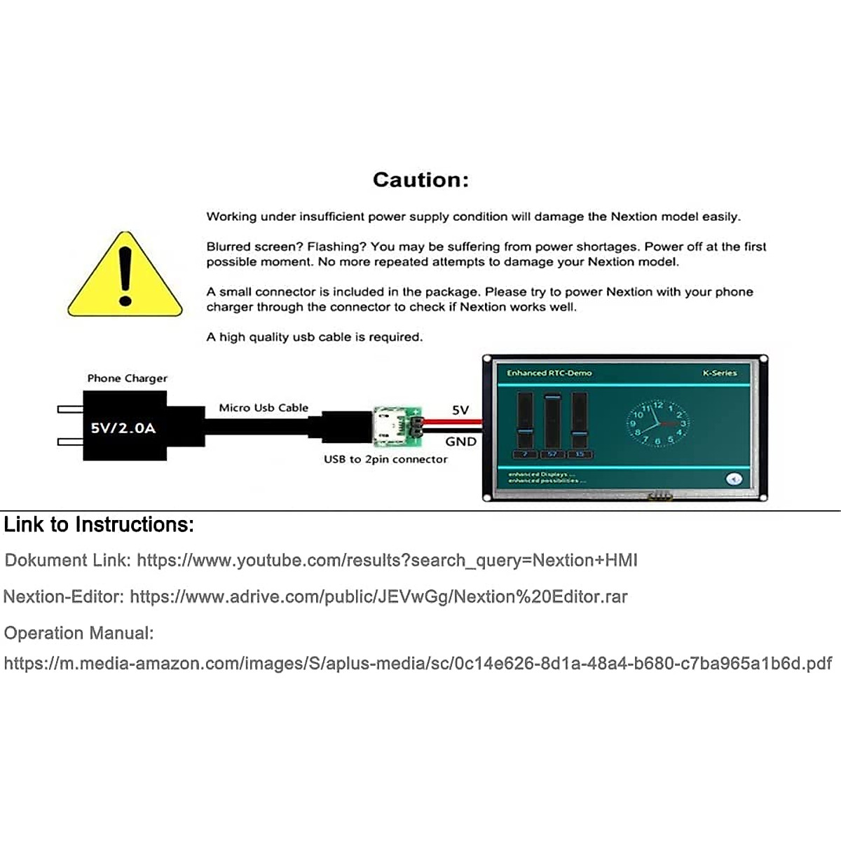 Ferwooh 7.0" Nextion Enhanced HMI USART UART Serial TFT LCD Module Display Resistive Touch Panel Touchscreen with Enclosure