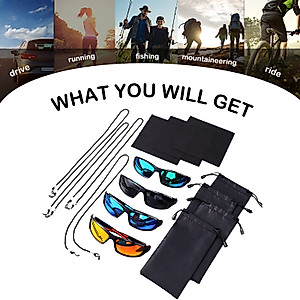 Flutesan 4 Pcs Polarized Sunglasses Men Women Sport Protection UV 400 Glasses for Fishing Driving Cycling Running Hiking(Lovely Color)