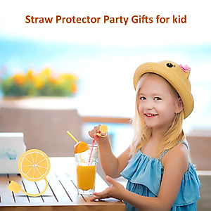 4Pcs Straw Covers Cap,Silicone Straw Tips Covers for Tumblers, Straw Cover/Straw Toppers/Reusable Straw Protector Cover for 6-8 mm Straws