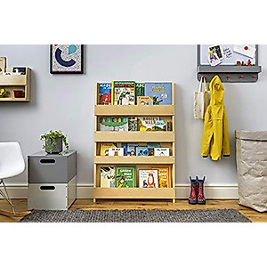 Tidy Books Kids Bookshelf (Age 0-10) Wall Bookcase for Kids Room, Natural, Wood, Montessori Bookshelf, Front Facing Bookshelf, 45 x 30 x 3 in, Eco Friendly, Handmade, The Original Since 2004.