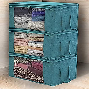 MJWDP Folding Storage Box Dirty Clothes Collecting Case Non Woven Fabric with Zipper Quilt Storage Box