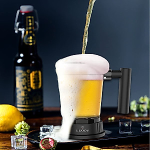 Beer Foamer,Electric Ultrasonic Portable Beer Dispenser,Ultra Fine Foam, Enjoy Fresh Draft Beer from Any Can or Bottle, for Birthday, Father's Day of Beer Lovers
