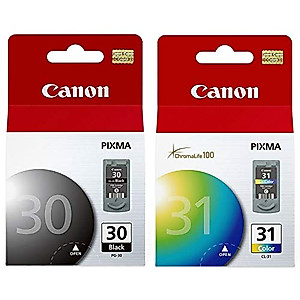 Canon PG 30 Black and Canon CL 31 Color ink cartridges. Sold as 1 of each