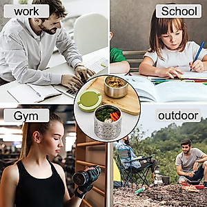 Lille Home Vacuum Insulated Stackable Stainless Steel Thermal Lunch/Snack box, 2-Tier Bento/Food Container with Lunch bag, Smart Diet, Weight Control, 32 Ounces, Pink