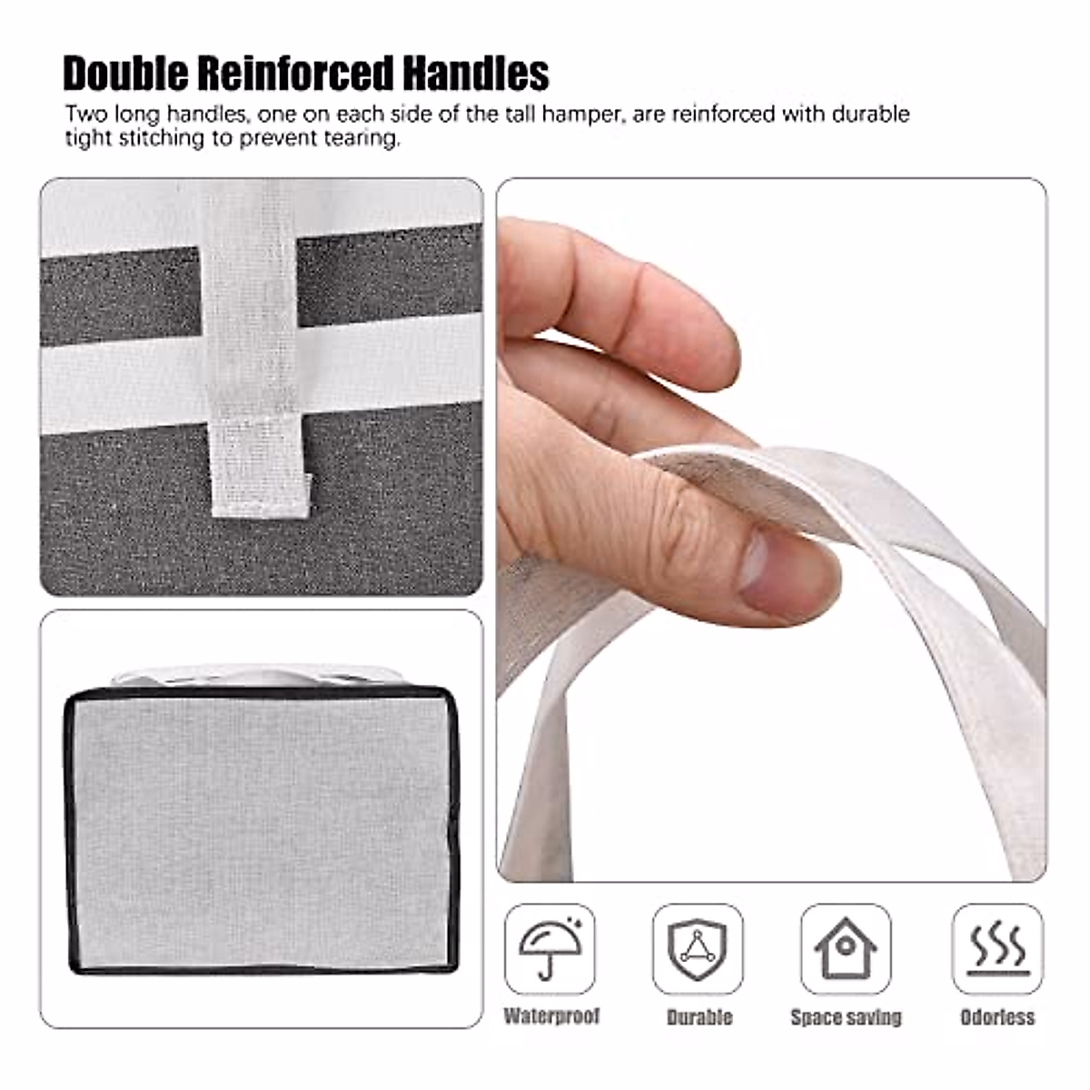 Firlar 2PCS Laundry Basket,15.7×11.5inch Folding Laundry Hamper,Dirty Clothes Organizer,Large Capacity Dirty Laundry Hamper,Laundry Hamper with Lid,Portable Dirty Clothes Basket for Clothes Storage