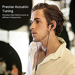 GUUVOR Wired Earbuds with Microphone, in-Ear Headphones HiFi Stereo, Powerful Bass and Real Sound, Magnetic Function, 3.5mm Headphone for iPhone, iPad, Android Phones, MP3, Laptop, Computer