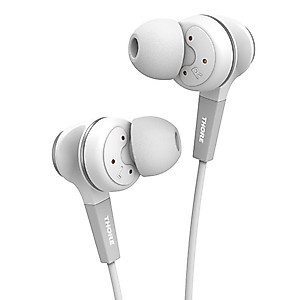 Thore iPhone Earphones (Apple MFi Certified) V120 in Ear Wired Lightning Earbuds (Sweat/Water Resistant) Headphones with Mic/Volume Remote for iPhone 12/13/14 Pro Max - White