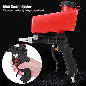 Abrasive Air Sand Blaster Hand held Gun Replaceable Steel Nozzle Industrial Supplies Length Approx 255mm with Accessory Bag for Spray Polishing