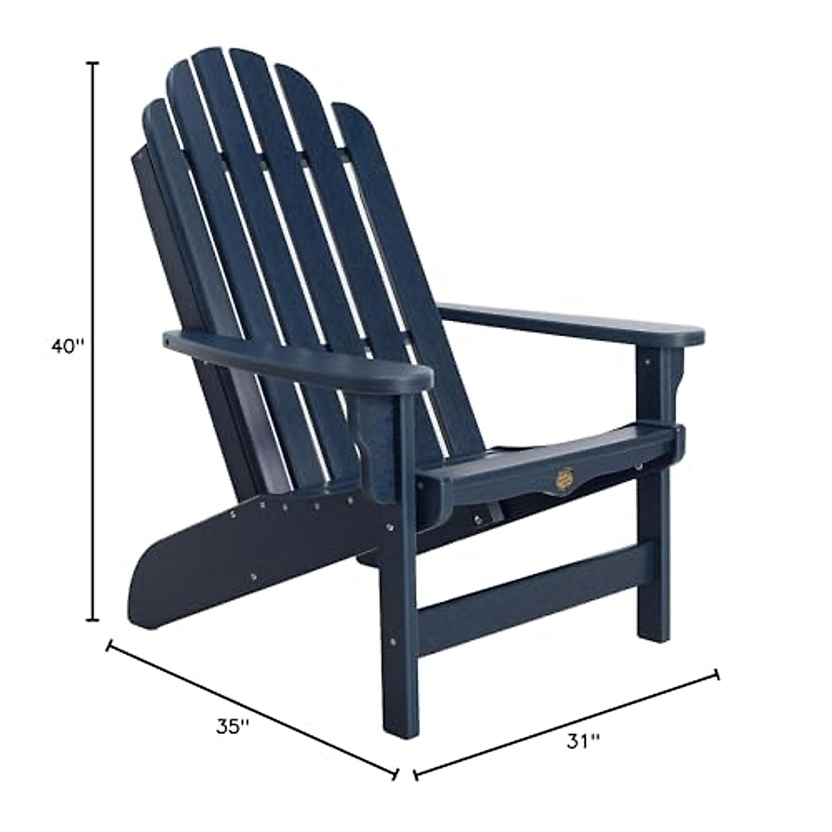 Original Pawleys Island Royal Blue Durawood Essentials Adirondack Chair, Eco-Friendly Durawood, Stainless Steel Hardware, Fit N Finish, Handcrafted in The Carolinas
