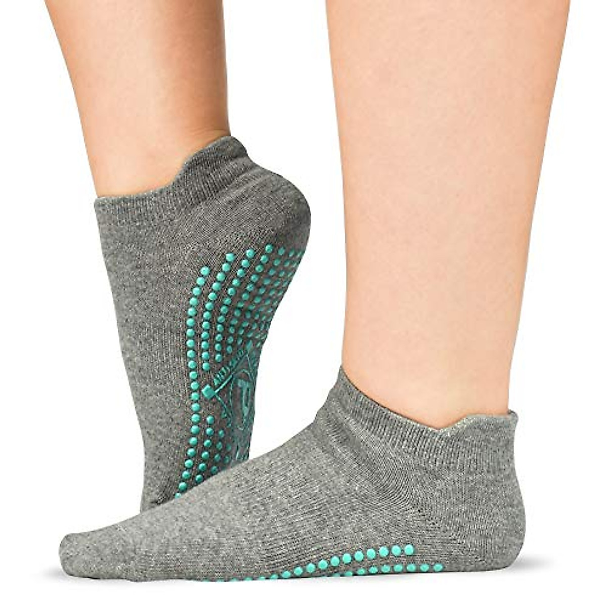 ELUTONG Pilates Yoga Non Slip Grips Socks 4 Pairs Sticky Ballet Workout Hospital Socks for Ladies