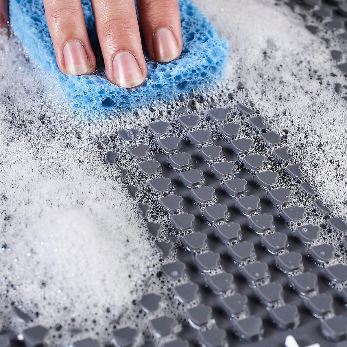 URBN Premium Thick Non-Slip"But First Coffee" Rubber Spill Mat for Countertop or Kitchen Bars, 18in x 14in x 0.4in - Black