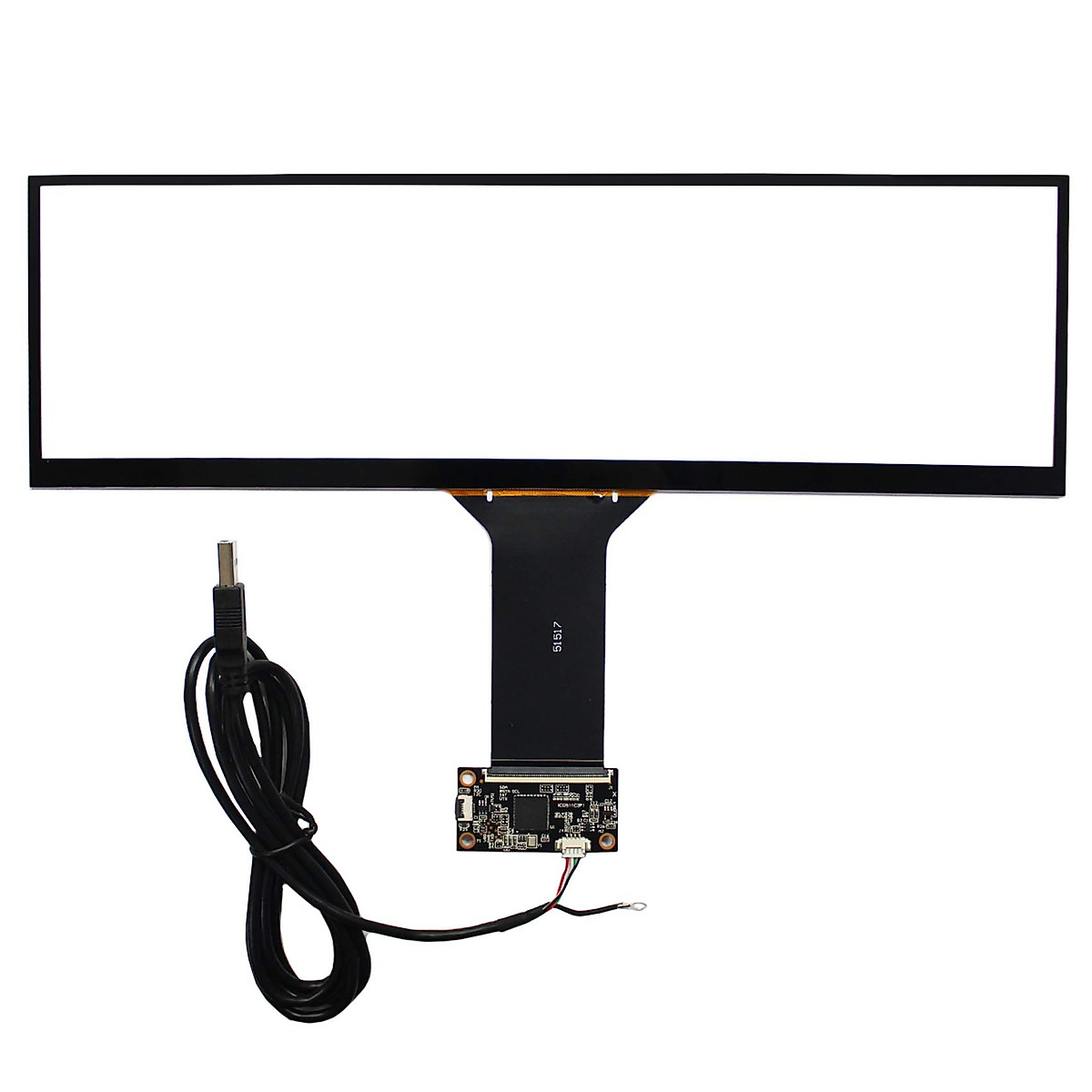 12.6" Capacitive Touch Sensor Panel for 12.6 inch 1920x515 NV126B5M-N41 eDP LCD Screen,with USB Interface Support 10 Point Multi-Touch