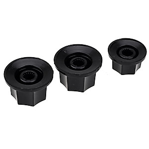 Musiclily Pro Inch Size Jazz Bass Knobs Set for USA CTS Pots Fender JB Style Bass, Black (Set of 3)