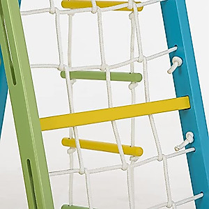 Avenlur Magnolia Indoor Playground 6-in-1 Jungle Gym Montessori Waldorf Style Wooden Climber Playset Slide, Rock Climbing Wall, Rope Wall Climber, Monkey Bars, Swing for Toddlers, Children Kids 2-6yrs