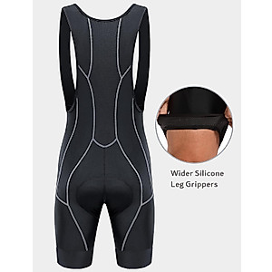 Przewalski Men’s 3D Padded Cycling Bike Bib Shorts, Bicycle Biking Bib Shorts Black