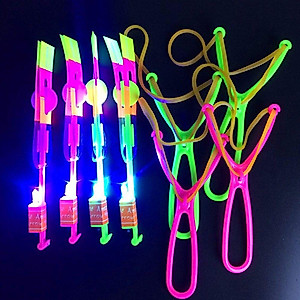 10 PCS Amazing Led Light Arrow Flying Toy Party Fun Gift Elastic, Flying Arrow Outdoor Flashing Children's Toys Birthdays Thanksgiving Christmas Day Gift Outdoor Game for Children Kids