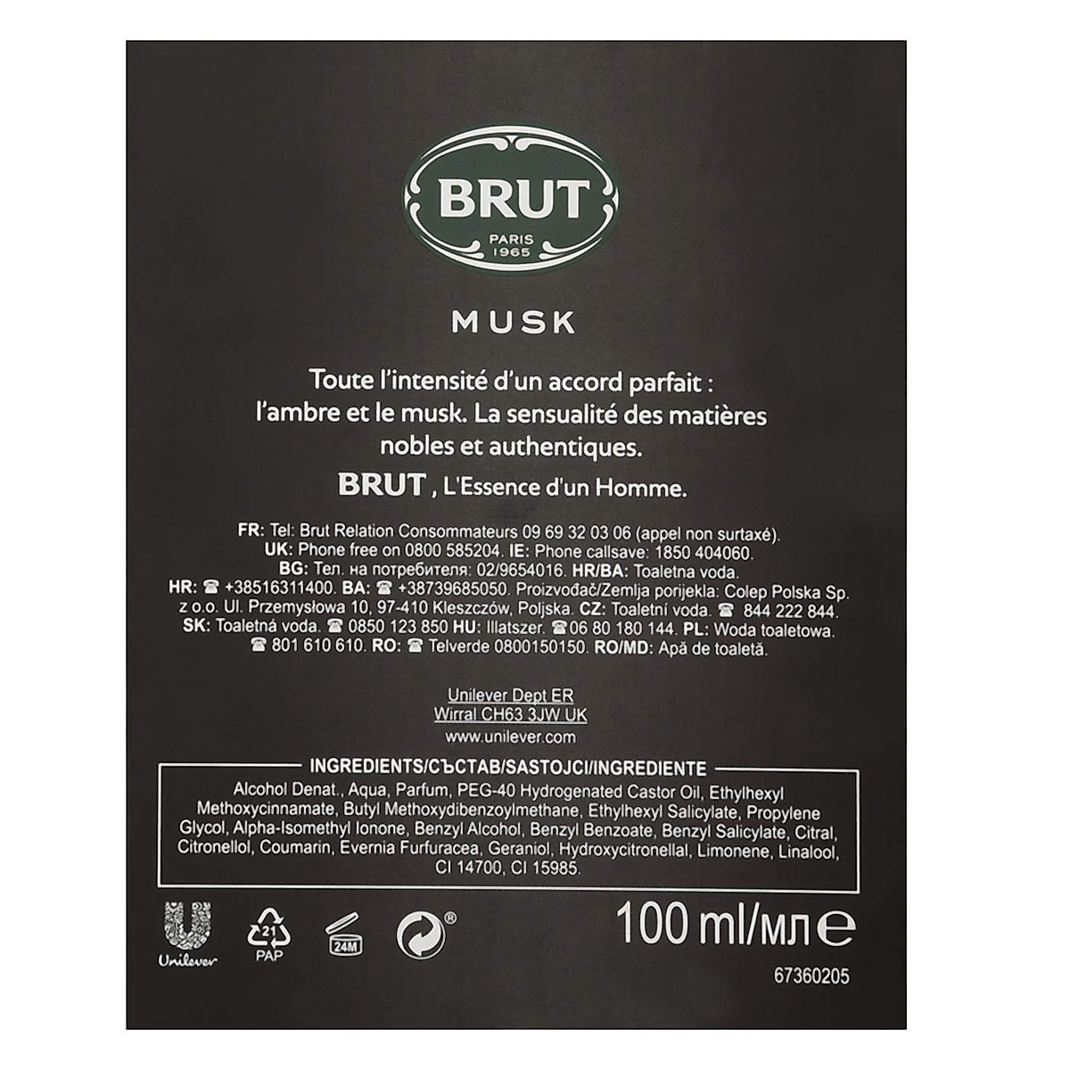 Brut Musk 3.4 Oz/ 100 Ml Eau De Toilette Spray for Men