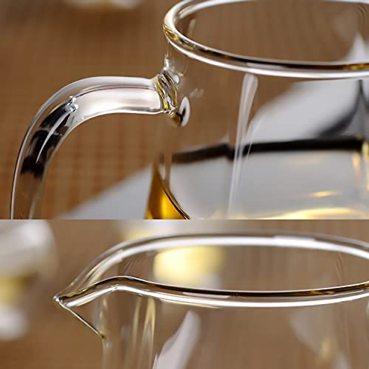 Dadamong Glass Pitcher with Handle, Milk and Cream Pitcher Cup Jug, Heat Resistant Borosilicate Glass Creamer for Coffee Tea or Maple Syrup Serving, Stovetop & Microwave Safe (25oz/ 750ML)