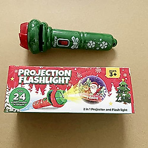 Projection Flashlight Light Toys Early Knowledge Picture Christmas Pattern Stalls Toys Flashlight Christmas Projector Realistic 24 Patterns Santa Christmas Tree