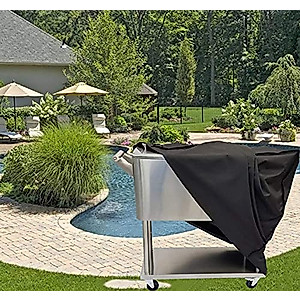 Cooler Cart Cover 420D Oxford Fabric Waterproof Patio Ice Chest Protective Covers with UV Coating