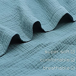 Muslin Baby Lounger Cover Soft Organic Cotton Slipcover Fits Newborn Lounger for Baby Boys and Girls (Blue)