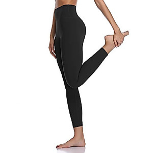Colorfulkoala Women's Buttery Soft High Waisted Yoga Pants 7/8 Length Leggings (M, Black)