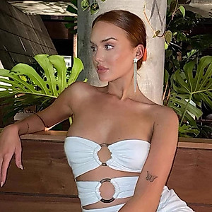 T-ztoss Zirconia Crystal Statement Tassel Dangle Earrings Silver Tone Rhinestone Dangling Chain Tassel Dangle Earring for Women(Star tassel earrings)