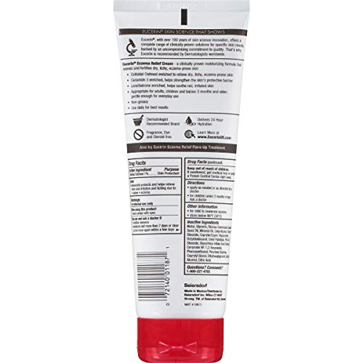 Eucerin Eczema Relief Cream - Full Body Lotion for Eczema-Prone Skin - 8 Ounce (Pack of 3)