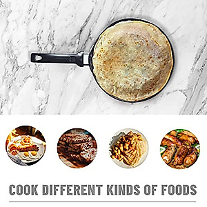 Innerwell Nonstick Crepe Pan, 11 Inch Granite Coating Flat Skillet Dosa Tawa Tortilla Pan for Roti, Comales Para Tortillas Pancake Pan, Induction Compatible, PFOA Free