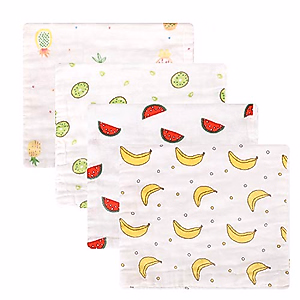 Accmor Baby Burp Cloths, 4 Pack Muslin Burp Cloths, Baby Burp Rags, 6 Layers Extra Absorbent and Soft Large 100% Cotton Burp Cloths