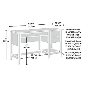 Sauder Summit Station Single Pedestal Desk, Glacier Oak Finish