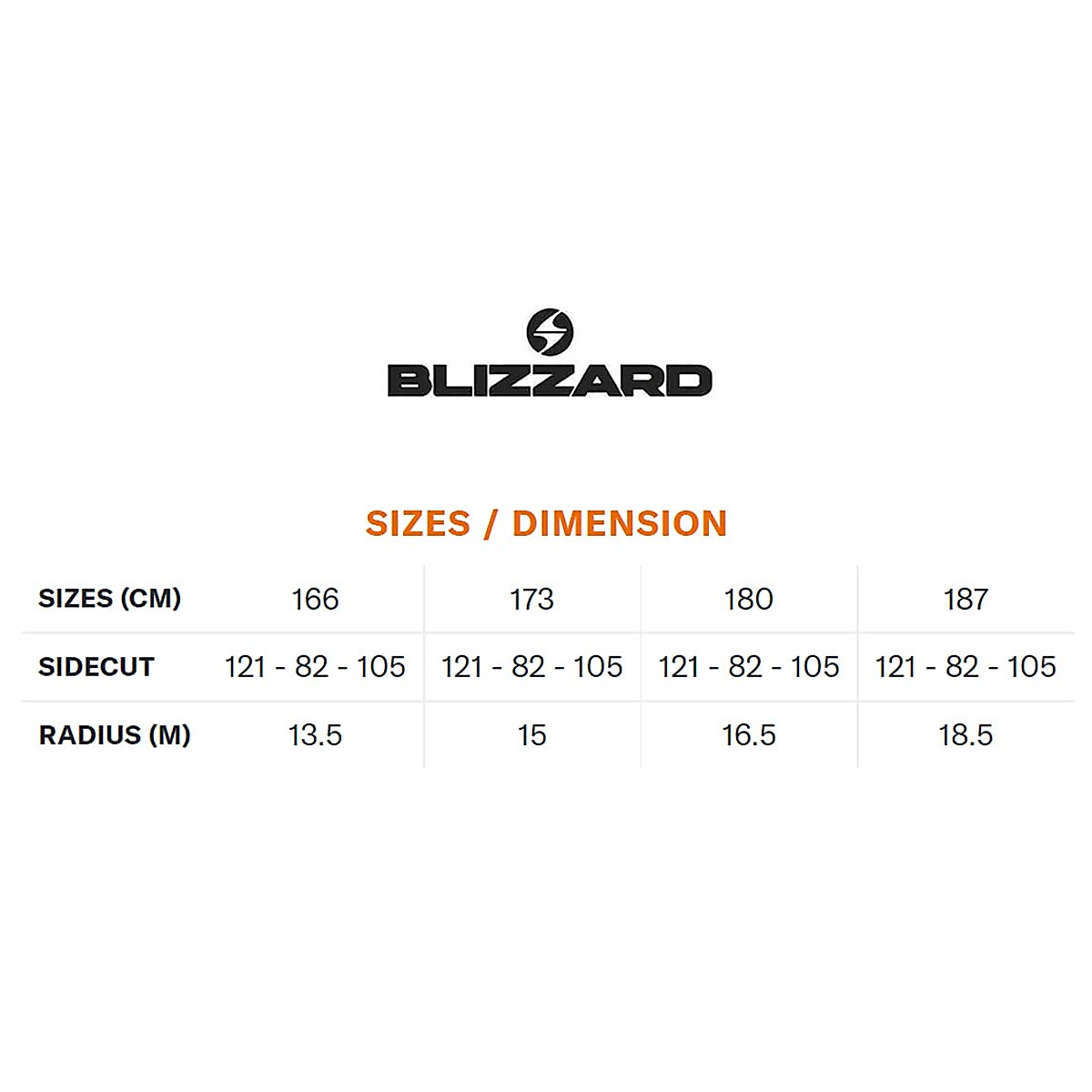 Blizzard Men's 8A225400001 Brahma 82 All-Mountain Freeride Blue/Orange Skis (Bindings Not Included), Size 166