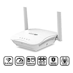 wirelessys TM120 AC1200 4G LTE Mesh Router with SIM Card Slot, Whole Home Mesh Wi-Fi System-Dual Band Gigabit MU-MIMO Wireless Router, Coverage up to 1500 sq.ft, 64 Devices & 2 Ethernet Ports
