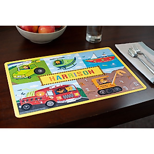 Personalized Placemat for Kids, Construction - I See Me!