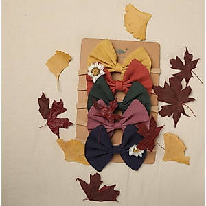 Whale&clouds Baby Headbands and Bows for Girls,10 Pcs Linen Hair Bows with Stretchy Nylon Hair bands,Handmade Hair Accessories with 4 inch Big Bows for Newborn Toddler Children Gifts