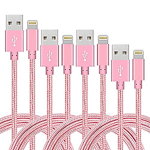 4Pack(3ft 6ft 10ft) Lightning Cable Apple Certified Braided Nylon Fast Charger Cable Compatible iPhone Max XS XR 8 Plus 7 Plus 6s 5s 5c Air iPad Mini iPod