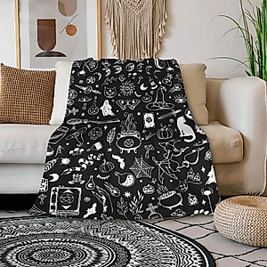 Halloween Blanket Ghost Spooky Gifts for Girls Boys Kids-Super Soft Witch Flannel Blanket Pumpkin Comfy Throw Blanket Skull Decor Halloween Decoration for Room Couch Sofa Men Women-40 x50