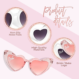 Effortless Events 7-Pack Bride Sunglasses, Bridesmaid Sunglasses, White & Pink