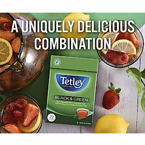Tetley Tea Bags, Black and Green, 72 Count (Packaging may vary)