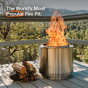Solo Stove Bonfire Essential Bundle 2.0 | Incl. Smokeless Fire Pit, Stand, Lid, Camping Accessories, Portable for Wood Burning, Removable Ash Pan, Stainless Steel, H: 16.75in x Dia: 19.5in, 21.75lbs