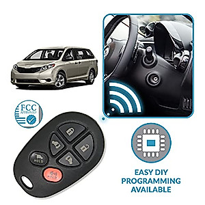 Keyless2Go Replacement for New Keyless Entry Remote Car Key Fob FCC GQ43VT20T