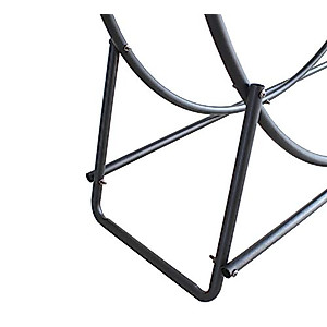 Everflying Price 40 Inch Firewood Log Hoop Rack, Round Tubular Steel Outdoor Wood Storage Holder, Black