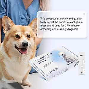 PawsXfun Dog Healthy CPV Test Kit - Accurate & Quick 5-Pieces Home Detection in Feces/Vomit in 5-10 Minutes! Easy to Use Non-Invasive Early Diagnosis Tool Suitable for All Breeds & Ages