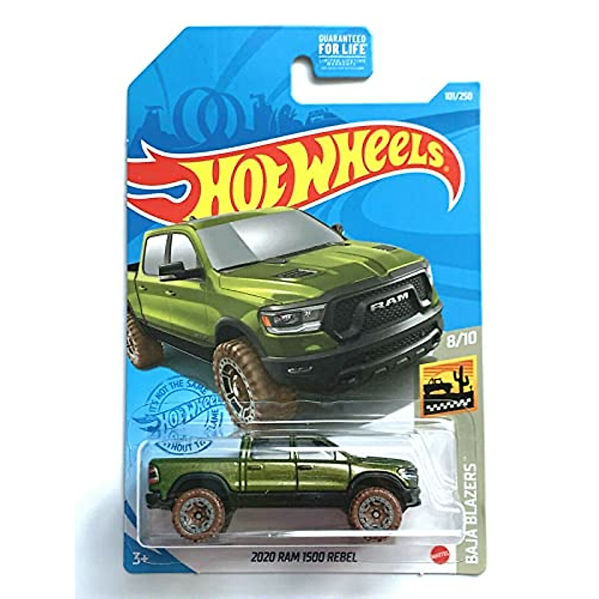 DieCast Hotwheels 2020 Ram 1500 Rebel Truck - Baja Blazers 8/10 [Green] 101/250