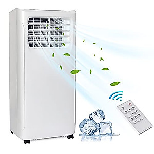 Global Air 10,000 BTU Portable Air Conditioners - Portable AC with Dehumidifier, Fan Mode, Remote Control & Window Kit Included - Ideal for Home, Office, Apartment & Small Rooms up to 300 Sq.Ft.