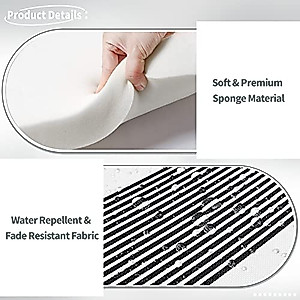 TWLEAR Indoor/Outdoor Chair Cushions 16x17 Inch, Patio Chair Cushions with Ties, All Weather Seat Cushions for Patio Furniture Home Garden Chair Use, Set of 4, Stripe Cabana Black