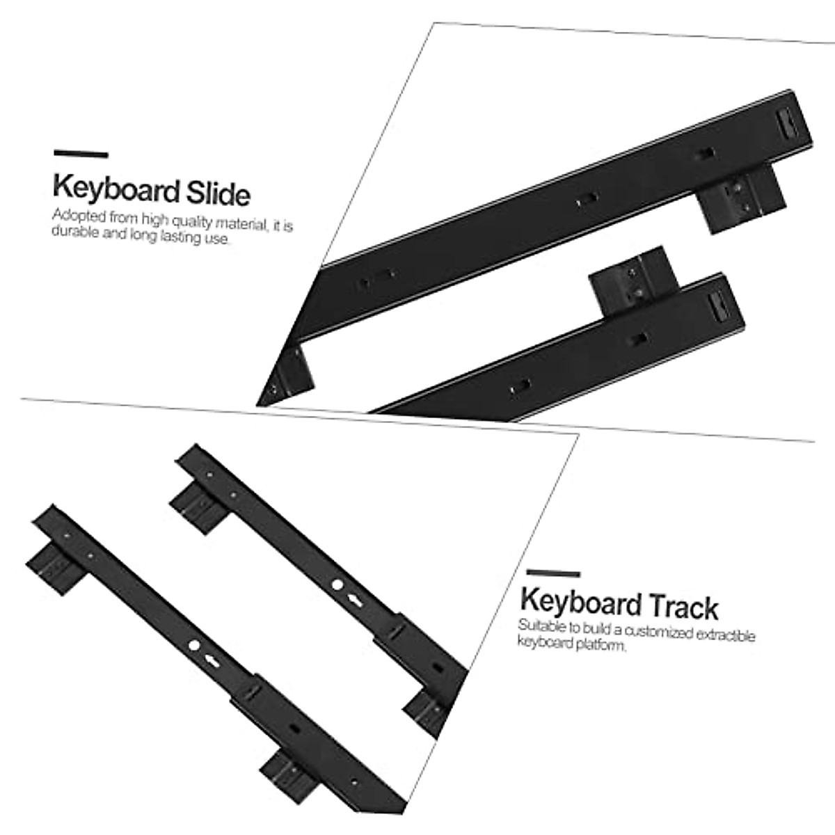 STOBOK 1 Pair Keyboard Rails Keyboard Stand for Desk Keyboard Holder Under Desk Keyboard Tray Slide Rail Work Desk Accessories Plastic Serving Tray Drawer Rails Durable Keyboard Slide Set